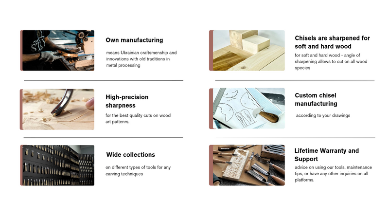 Palm carving tool kit, Gravers and Burins STRYI Profi, Forged chisels ...