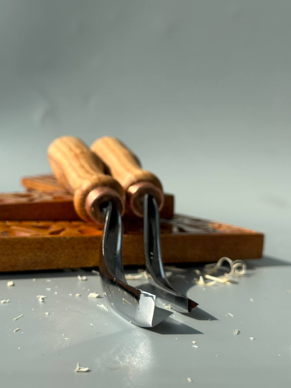 Long Bent V-parting Gouge STRYI 45 degrees, Detailing wood carving ...