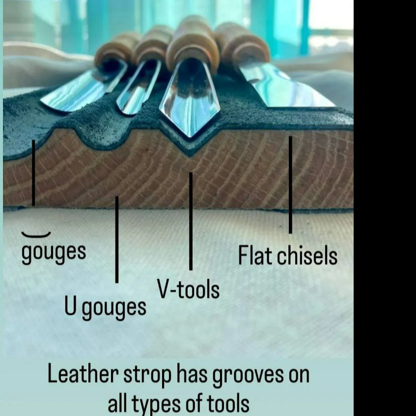 Profile Leather strop 40cm for Sharpening, Polishing chisels, Finishing ...