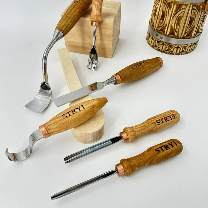 Carving tools, Chisels, Gouges, Bent gouges, Wood carving tools STRYI