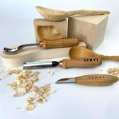 Kuksa, Spoon and cup Carving tools set 3pcs, STRYI Profi, Bowl gouge,